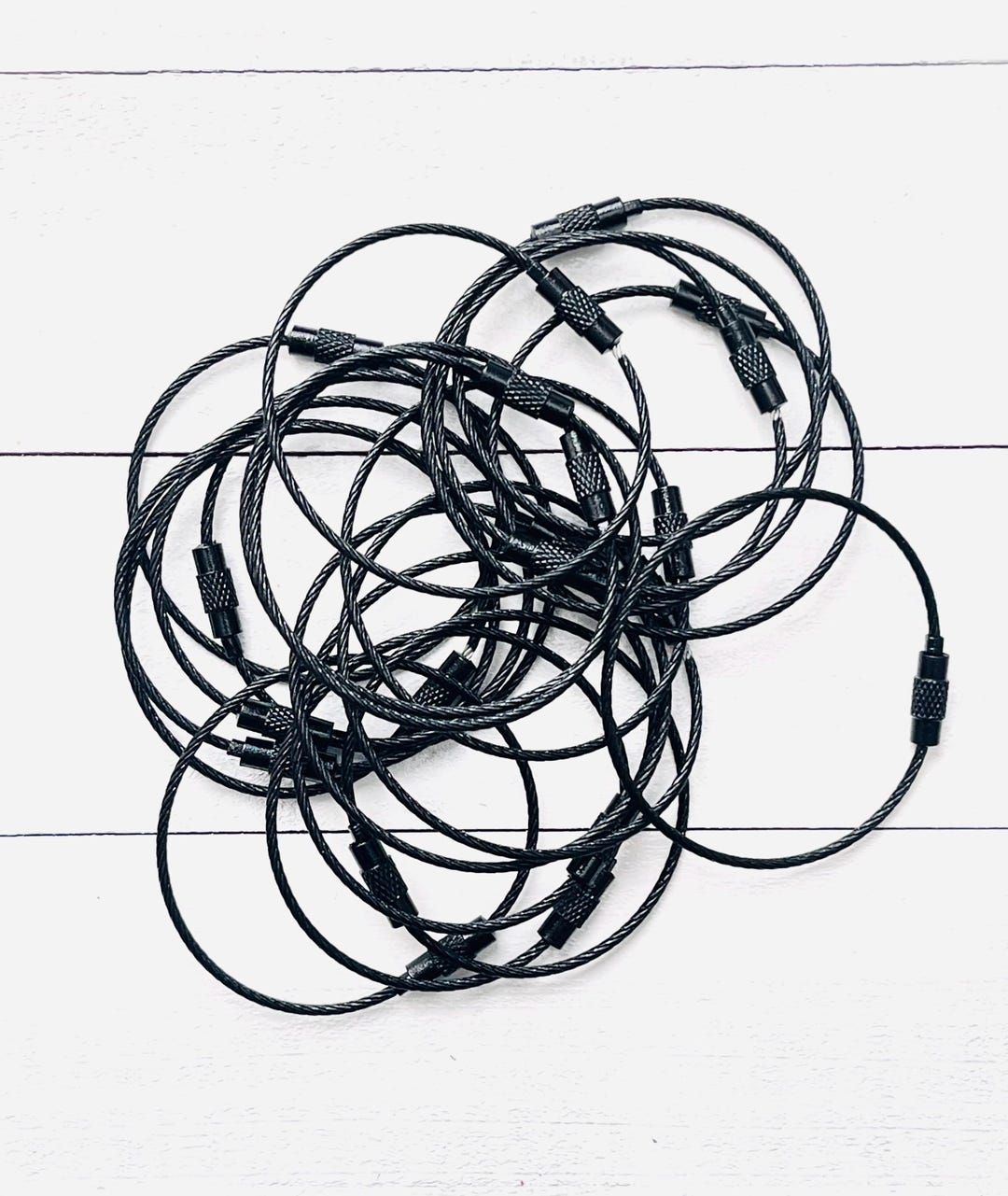 Set of 5 or 10, Black Color, Beadable Cable for DIY Tumbler Cup Charms ...