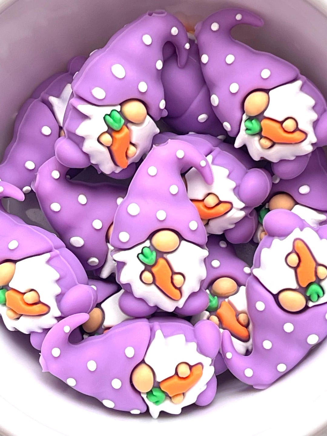 Purple Easter 3D Gnome Silicone Focal Bead, for Pen Keychain DIY, 1 ...