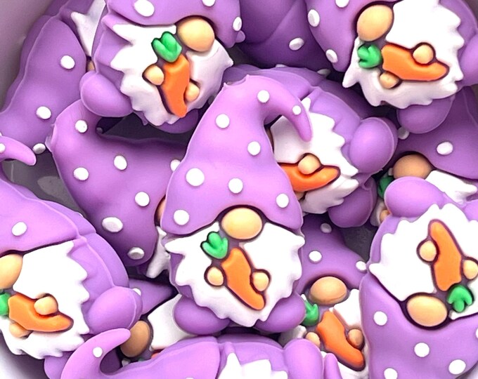 Purple Easter 3D Gnome Silicone Focal Bead, for Pen Keychain DIY, 1 ...