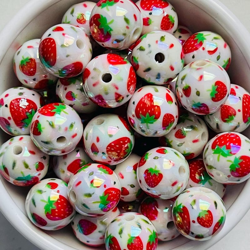 Strawberry Beads - Etsy