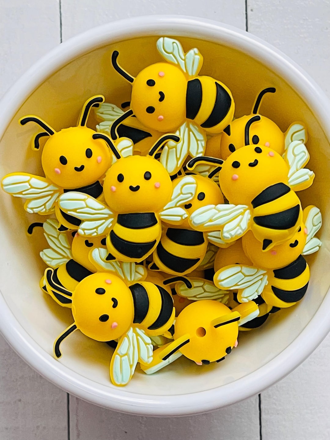 Bumble Bee 3D Silicone Focal for Pen Keychain DIY, 1 Piece, Bee Focal ...