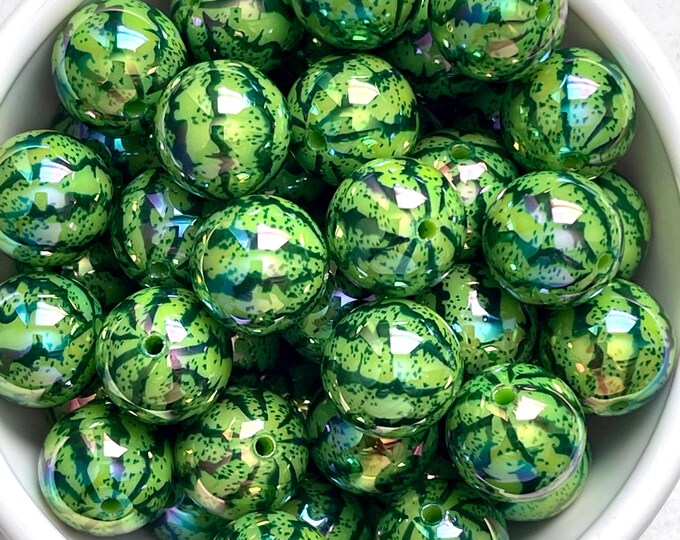 5pcs, Watermelon 16mm Beads, Acrylic Beads, for Necklace, Pen, Keychain ...