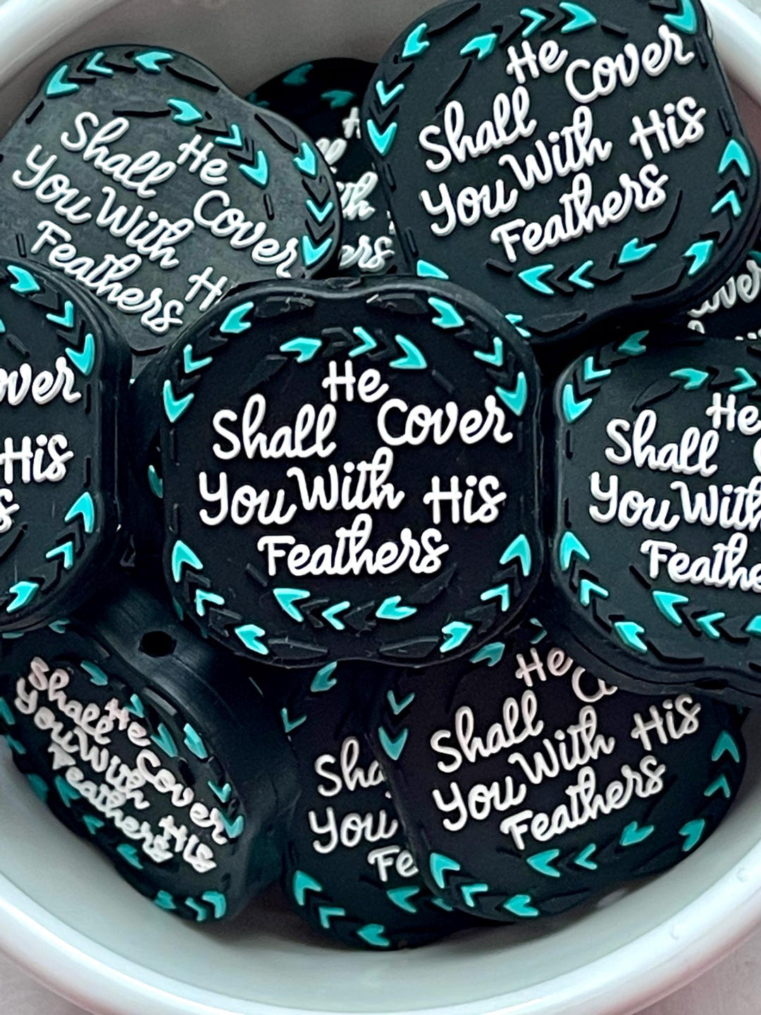 He Shall Cover You With His Feathers Silicone Focal Bead, for Pen ...