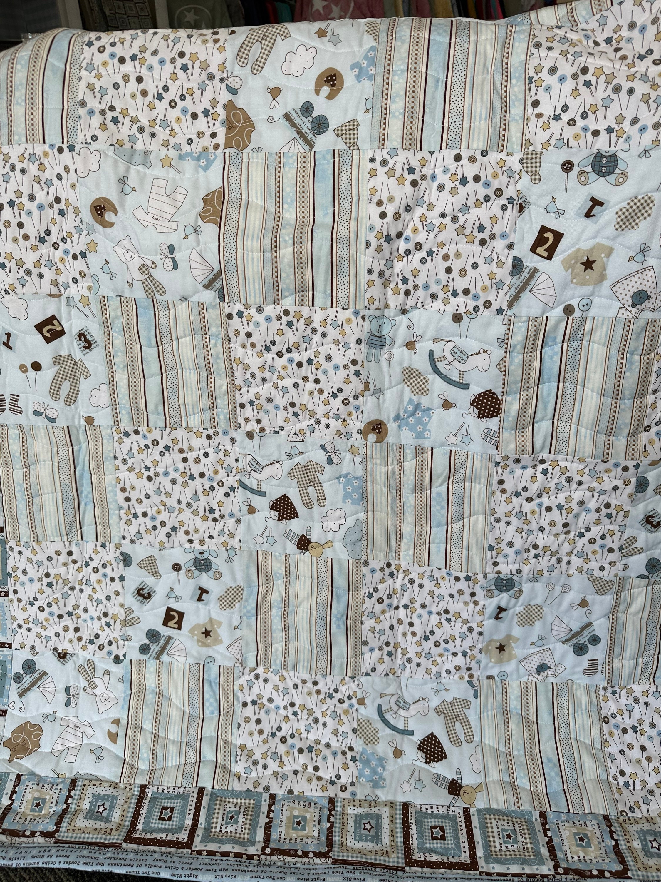 Baby Blue Boy Patchwork Quilt - Etsy