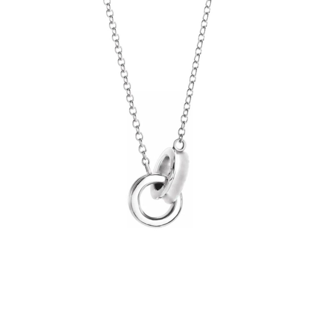 Infinity Rings Necklace in Sterling Silver Interlocking Rings Necklace ...
