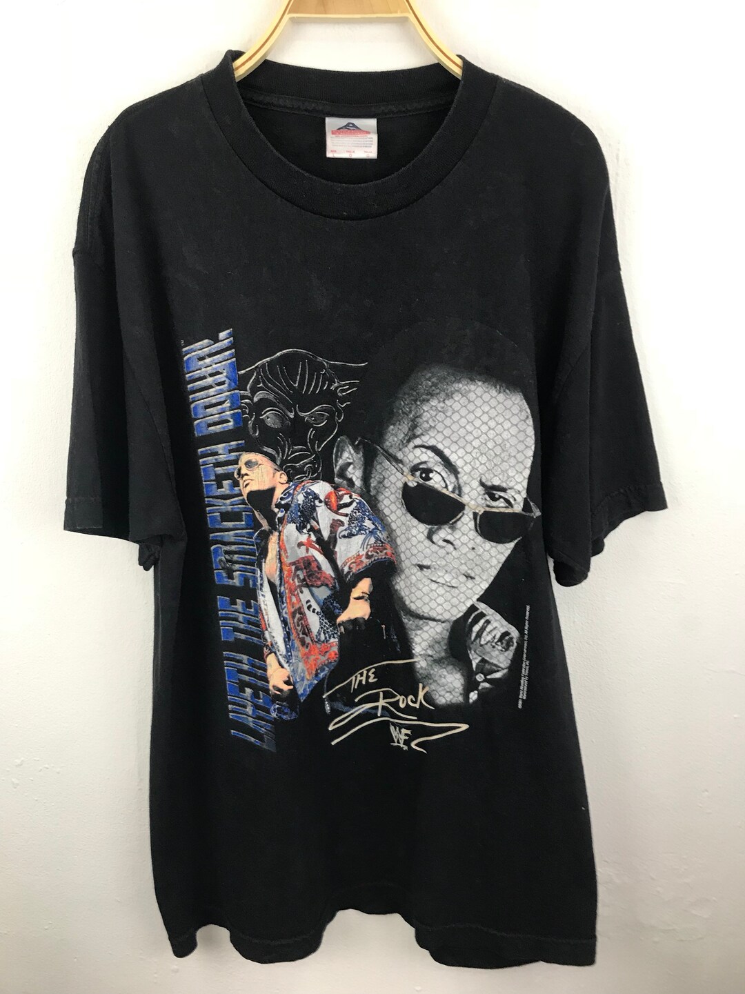 The Rock Layeth the Smacketh Down World Wrestling Federation Tshirts ...