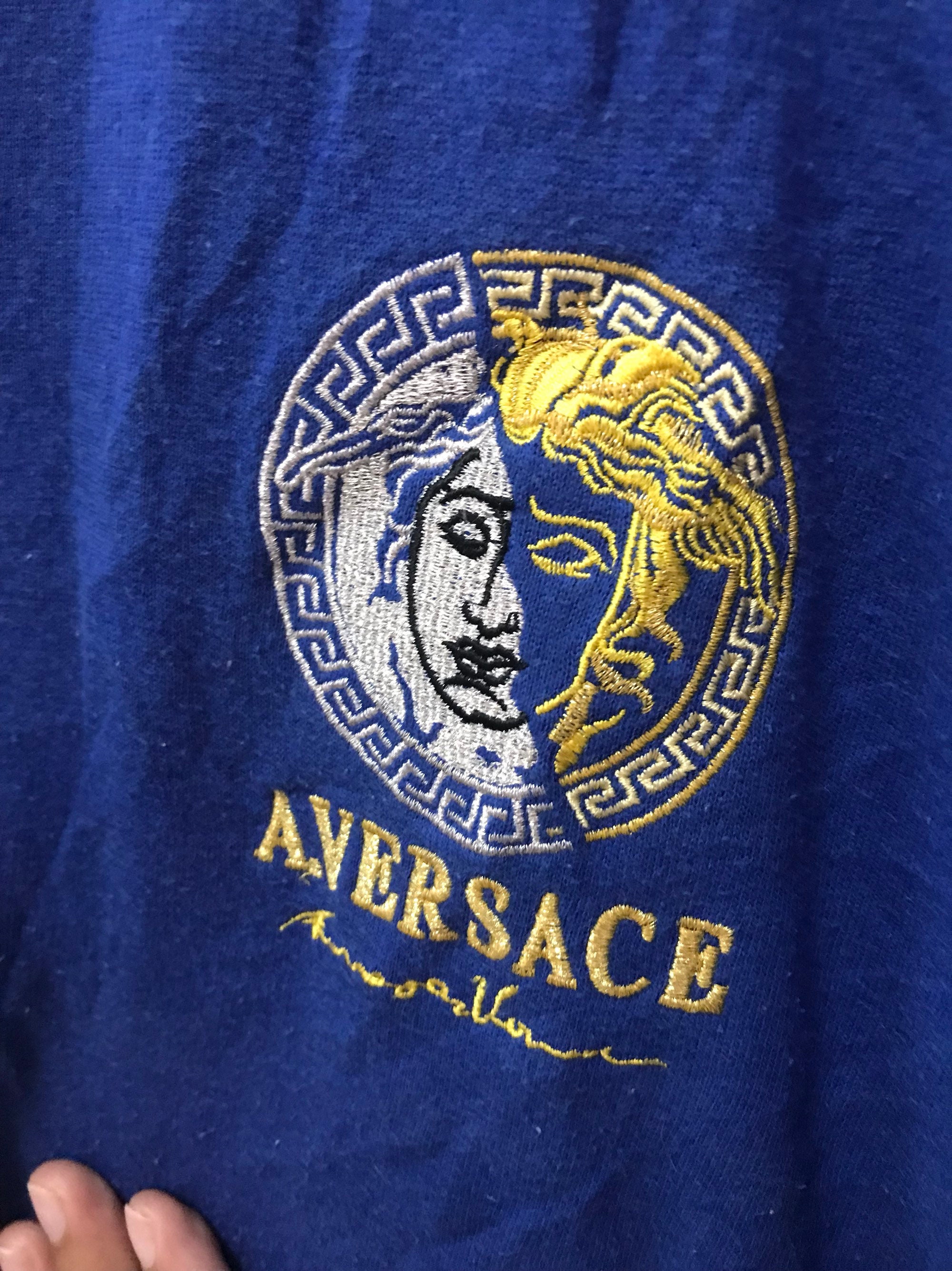 Medusa Versace Embroidery Big Logo Pullover Sweatshirts Large Size - Etsy