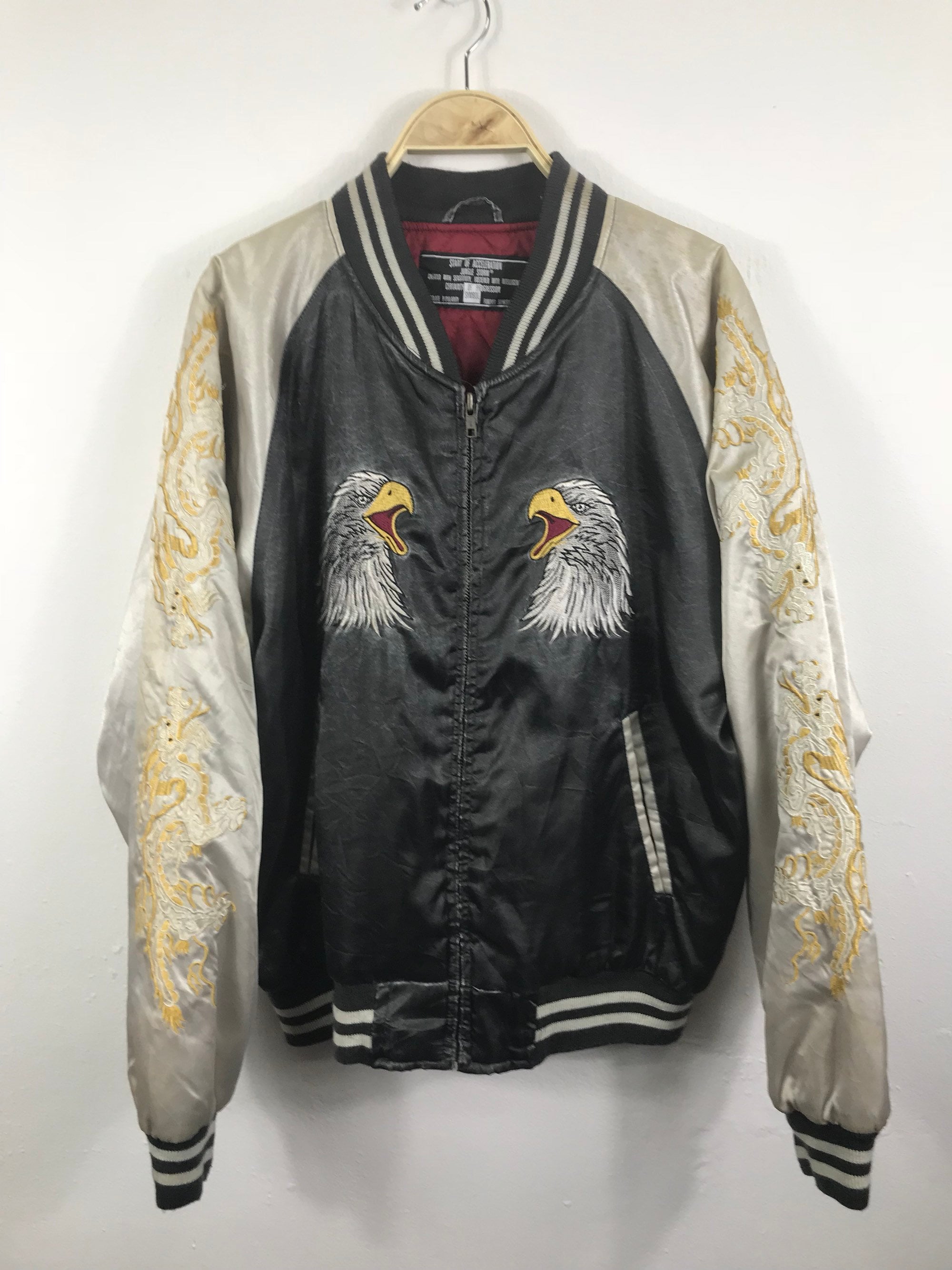 Rare!!sukajan Souvenir Japan Yokosuka Spellout Embroidery Logo Jacket ...
