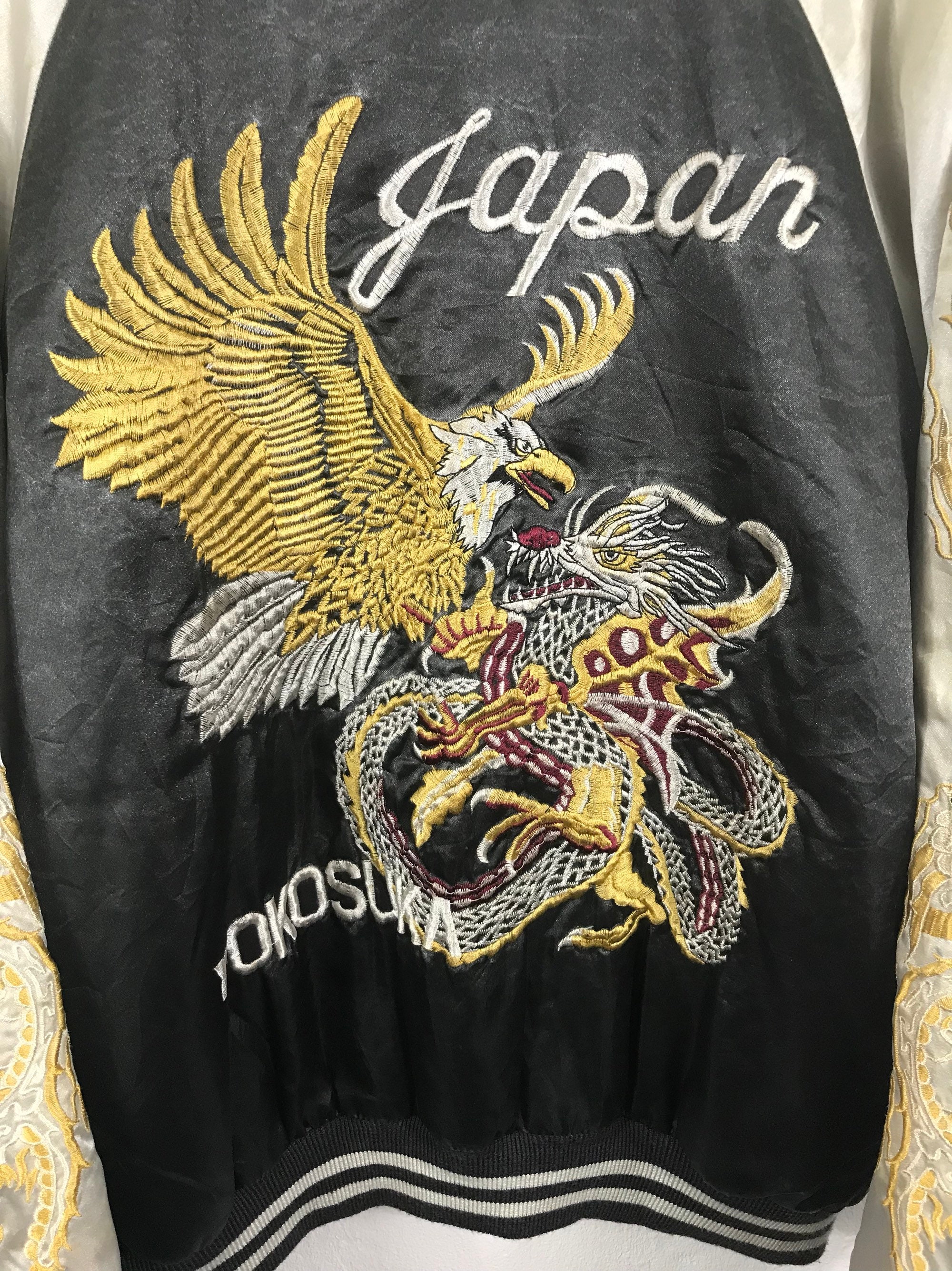 Rare!!sukajan Souvenir Japan Yokosuka Spellout Embroidery Logo Jacket ...