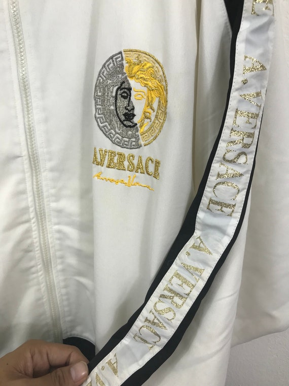 Rare Versace A Versace Spellout Embroidery Big Logo J… - Gem