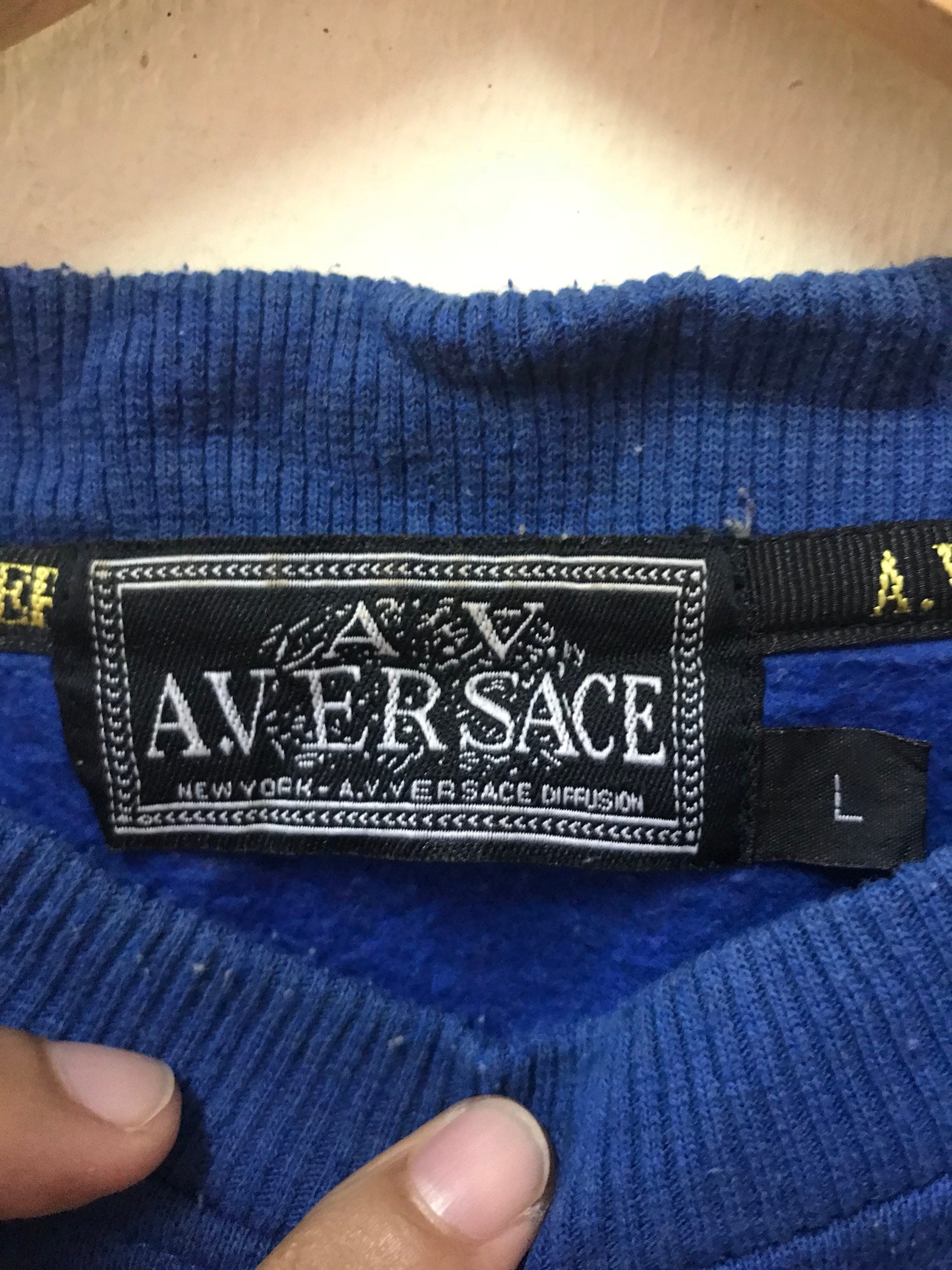 Medusa Versace Embroidery Big Logo Pullover Sweatshirts Large Size - Etsy