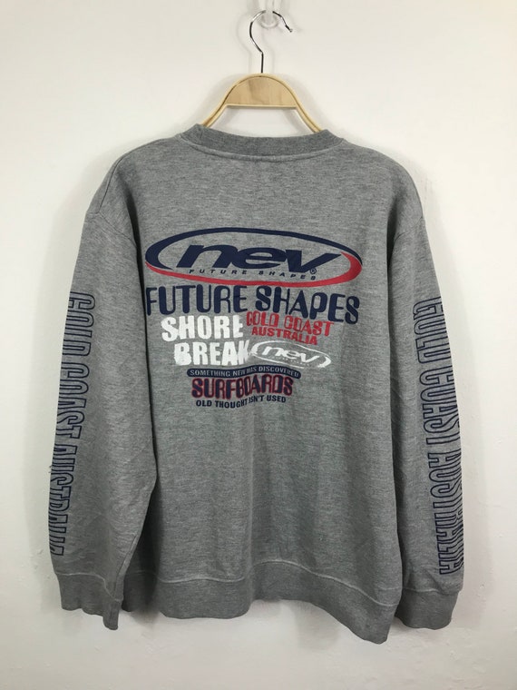 Rare!!!Nev Future Shapes Surfboard Spellout Logo Crew… - Gem