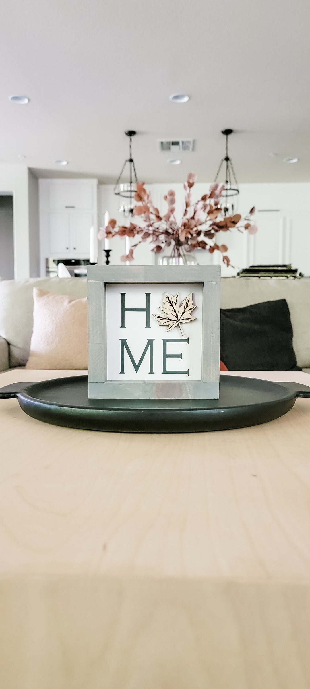 HOME Fall Leaf Framed Sign Handpainted Fall Sign - Etsy
