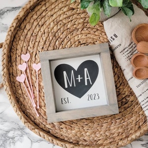 Sweethearts Sign Personalized Gift Framed Heart Sign Decor for Tiered ...