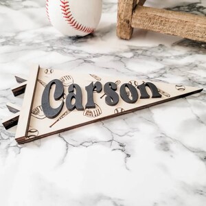 Personalized Pennant Flag | Baseball Name Flag | Baseball Shelf Decor ...
