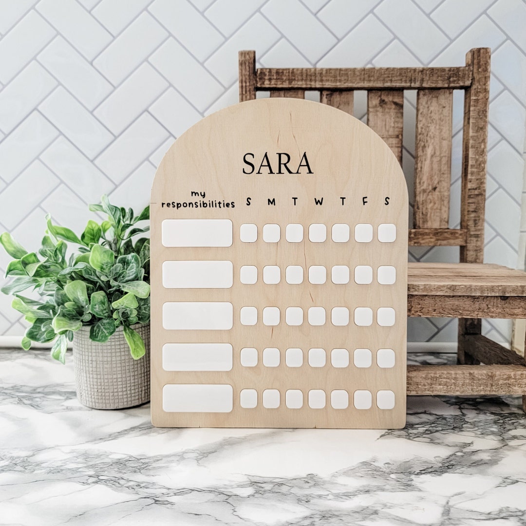 Kids Personal Chore Chart Magnetic Sign | Kids Chore Sign | Children's ...