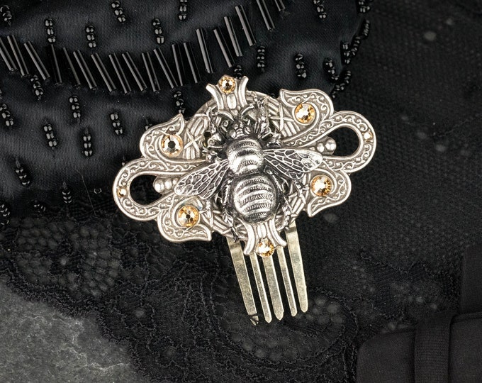 Bee Hair Comb, Victorian Style Accessory, Garden Wedding Hair Accessory ...