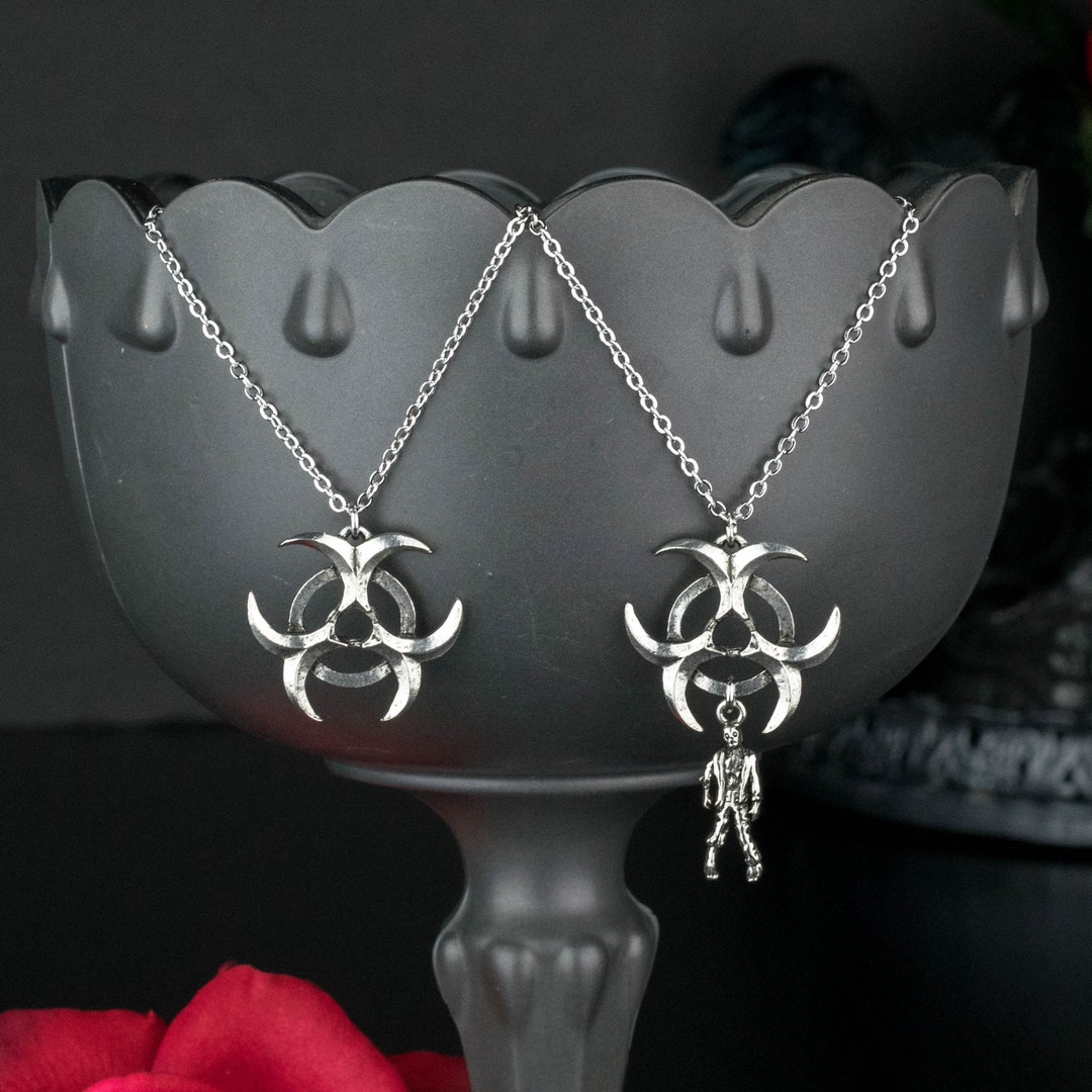 Biohazard Symbol Necklace, Dystopian Wasteland Charm, Post Apocalyptic ...