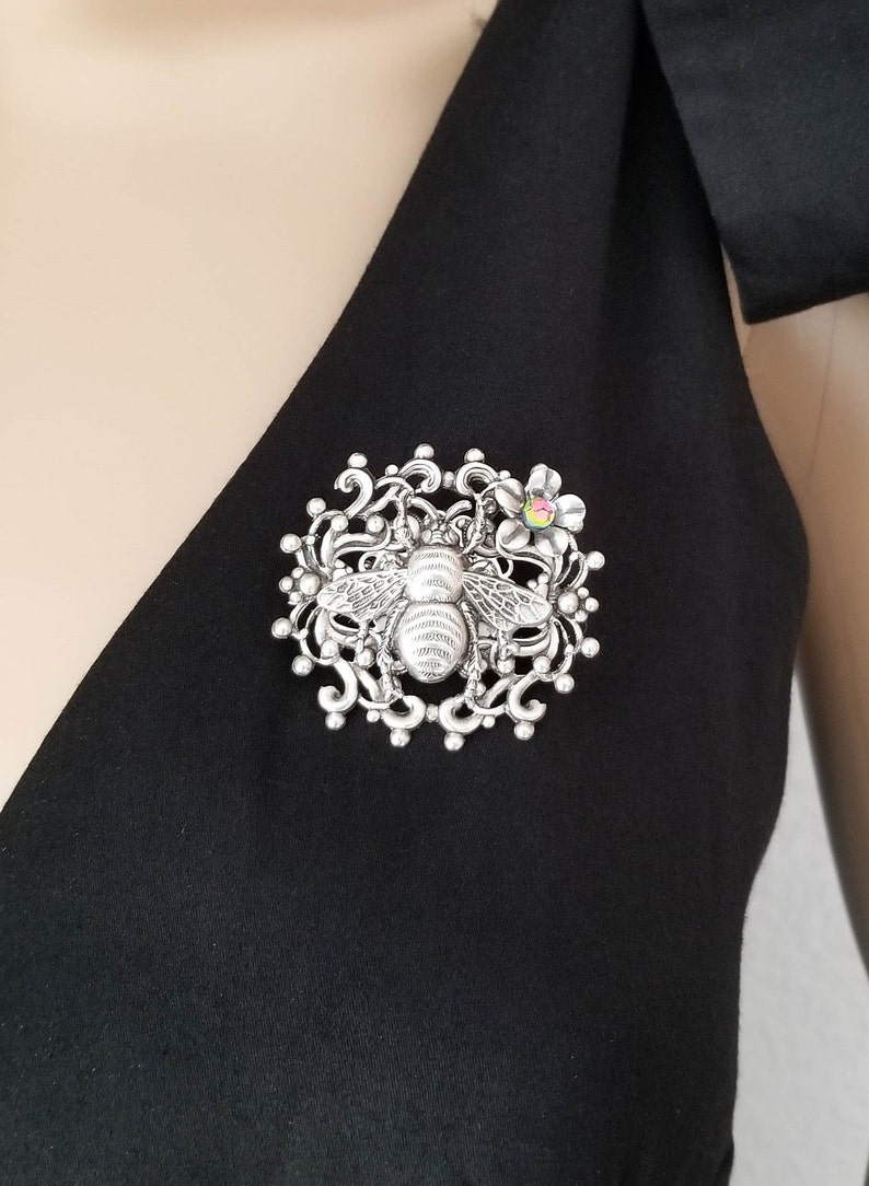 Victorian Style Bumble Bee Brooch Honeybee Lapel Pin Flying - Etsy