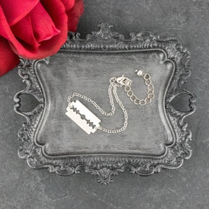 Razor Blade Bracelet, Edgy Jewelry, Punk Rocker Accessory, Cutting ...