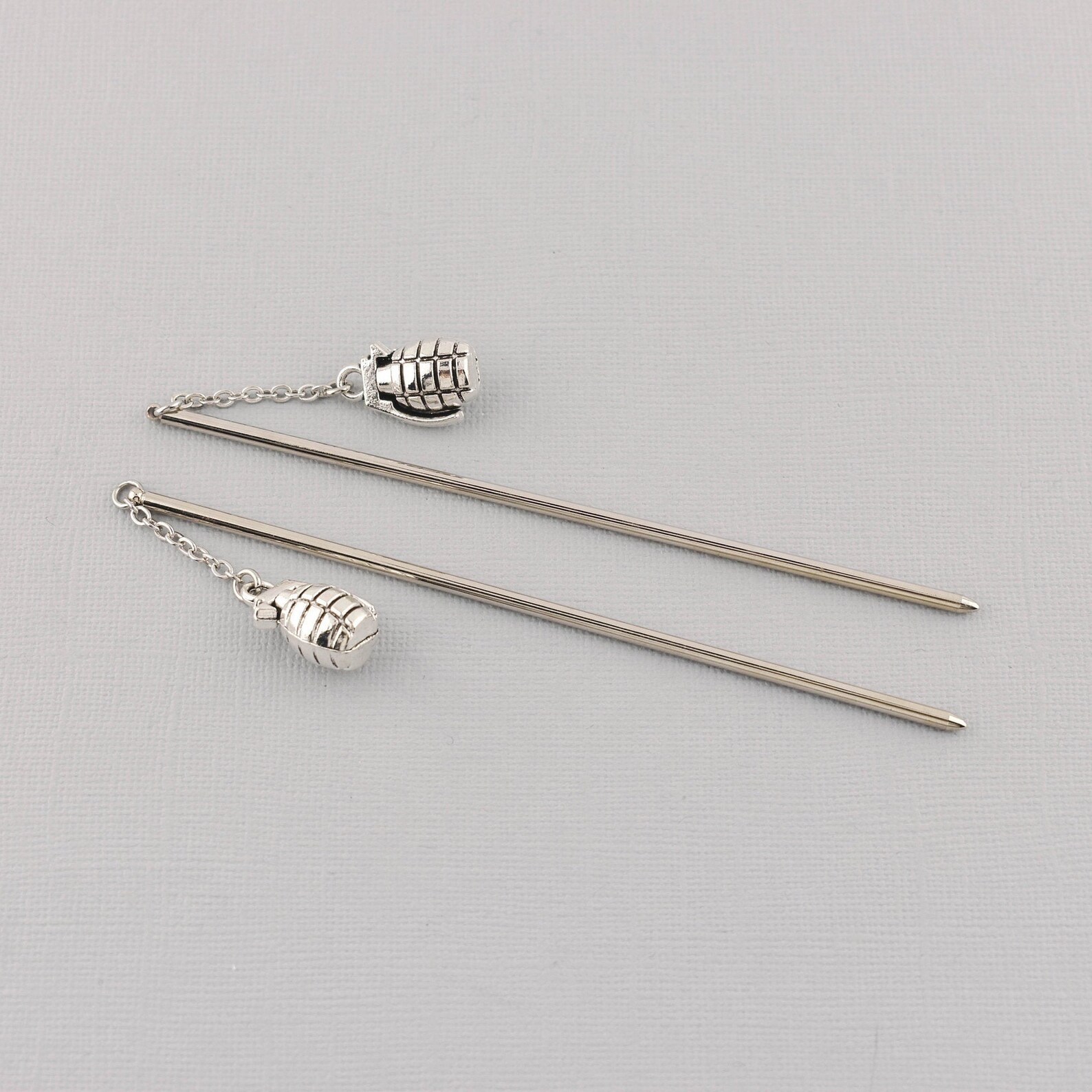 Grenade Hair Stick Silver Brass Hair Accessory Weapon Hair | Etsy