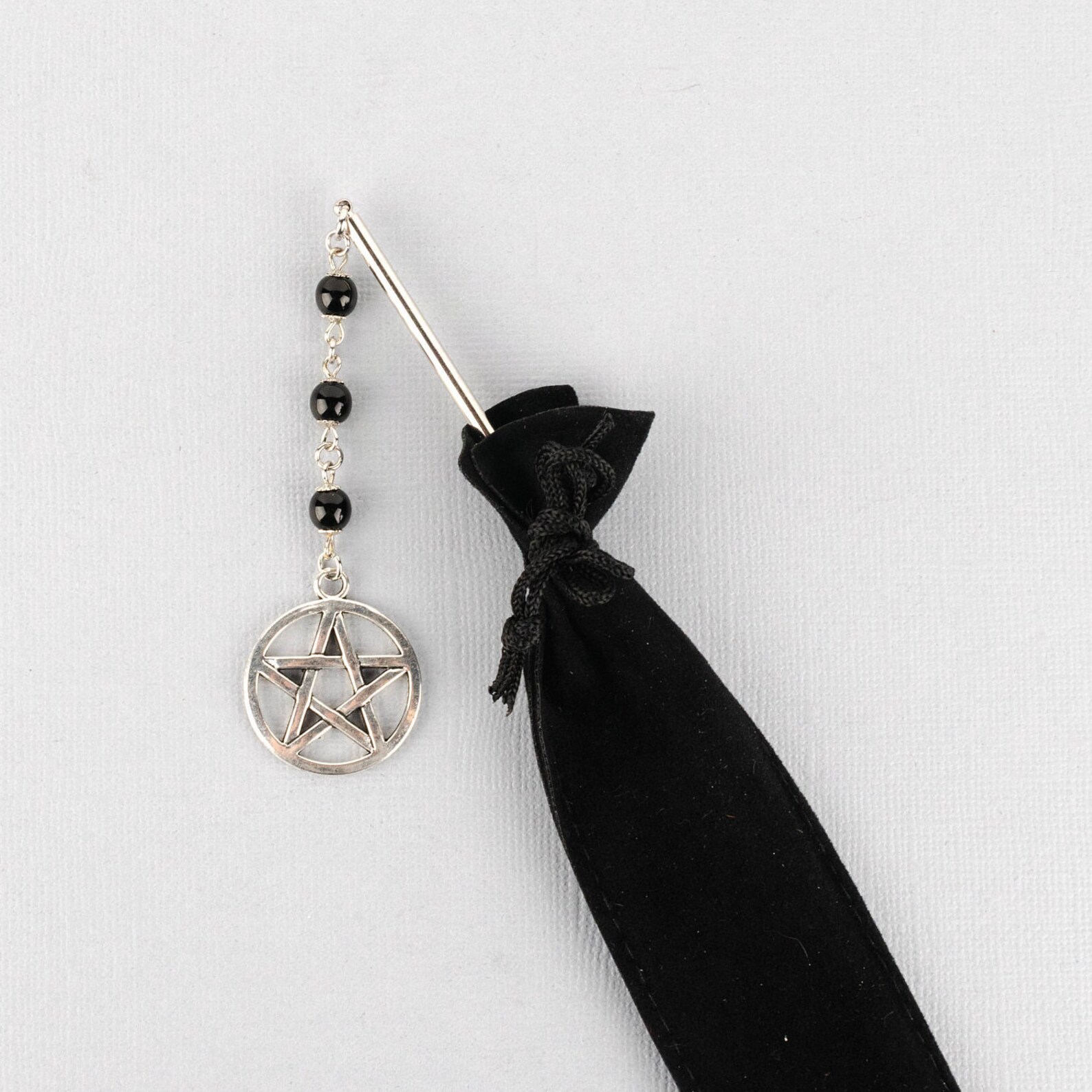 Pentagram Hair Stick Pentacle Hair Accessory Silver Bun - Etsy