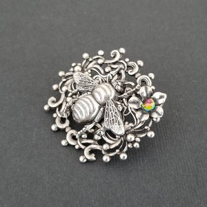 Victorian Style Bumble Bee Brooch, Honeybee Lapel Pin, Flying Insect ...