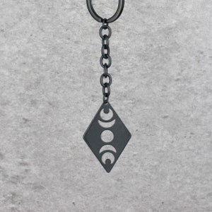 Matte Black Keychain, Gothic Key Chain, Bat Keyring, Witchy Key Fob ...