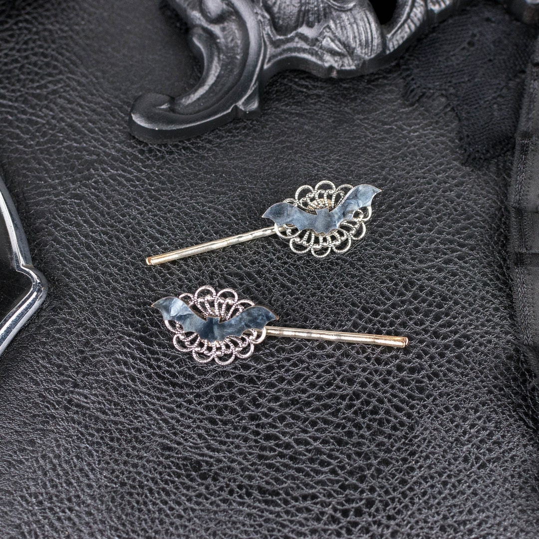 Bat Hair Pins, Black Bat Bobby Pins, Halloween Wedding Hair Jewelry ...