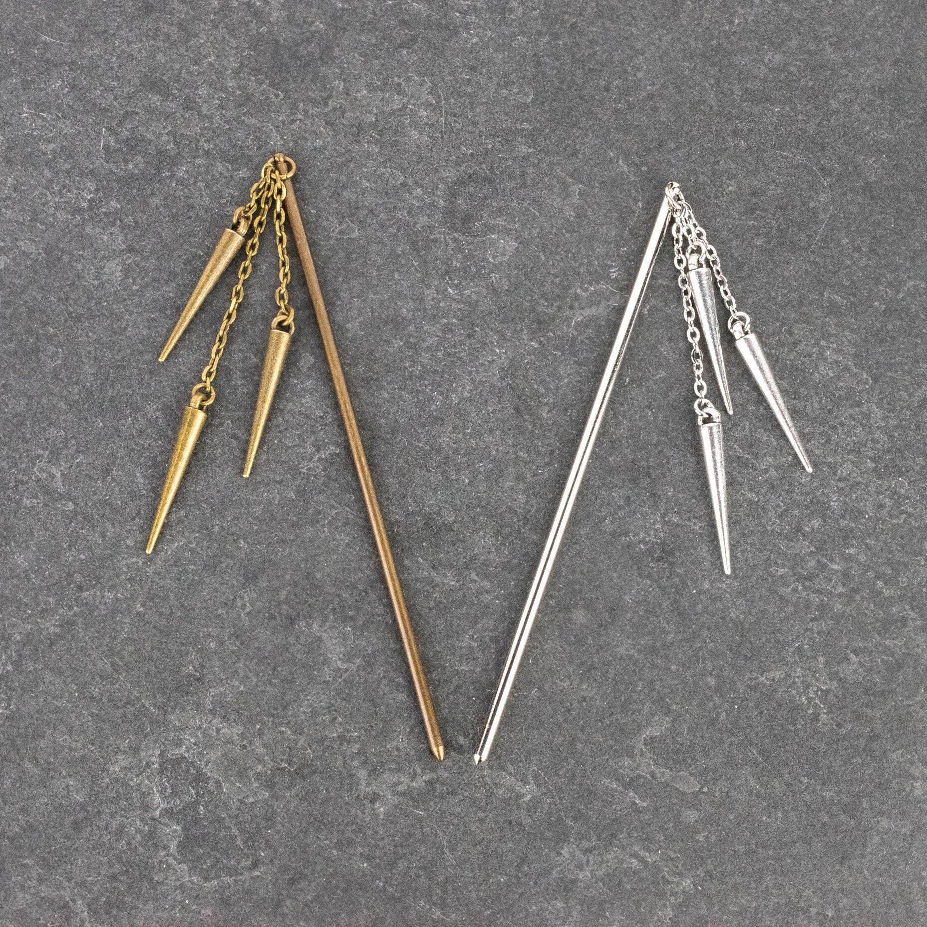Spike Chain Hair Stick Edgy Hair Accessory Dangle Hair - Etsy