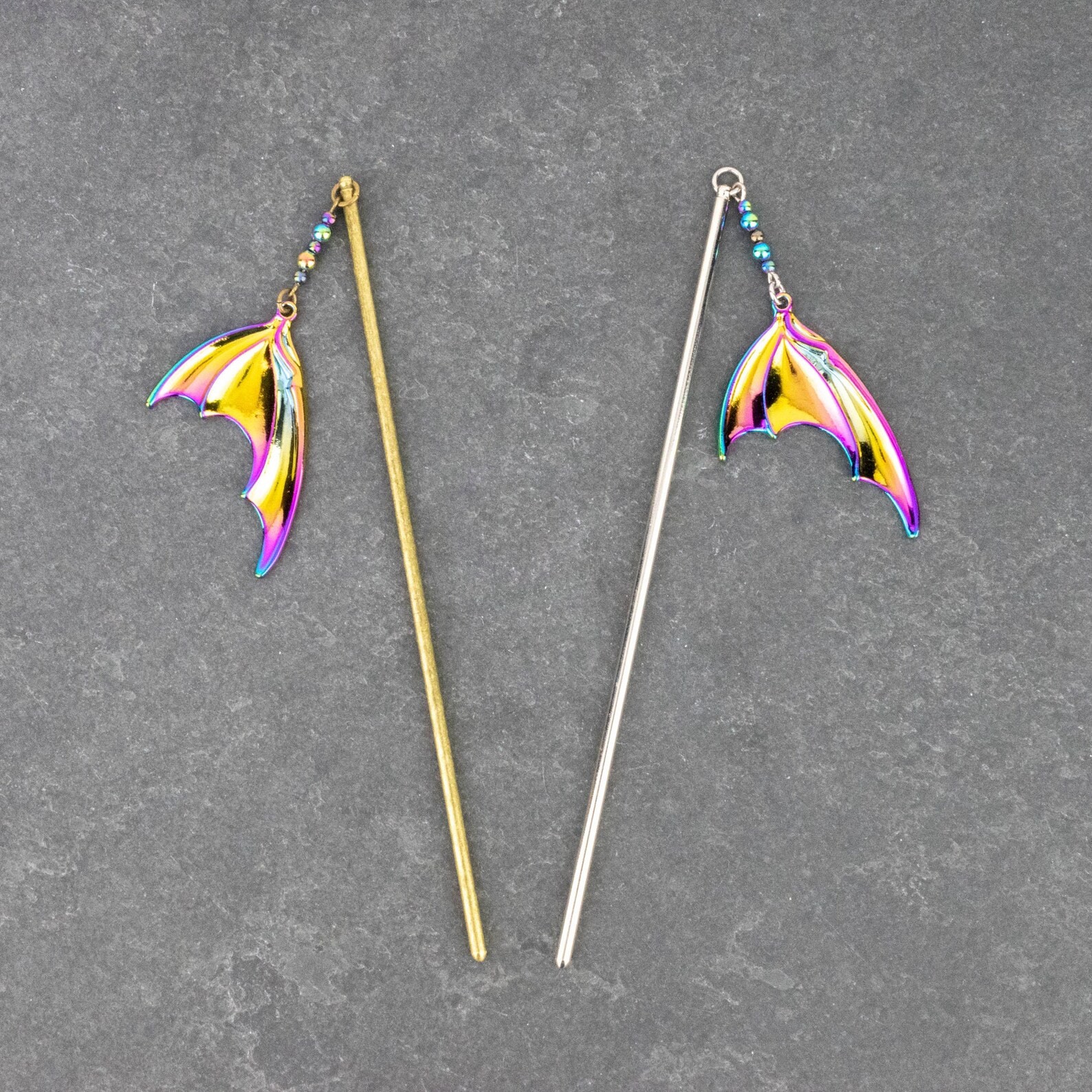 Dragon Wing Hair Stick Bat Wing Hair Pin Oil Slick Hair - Etsy