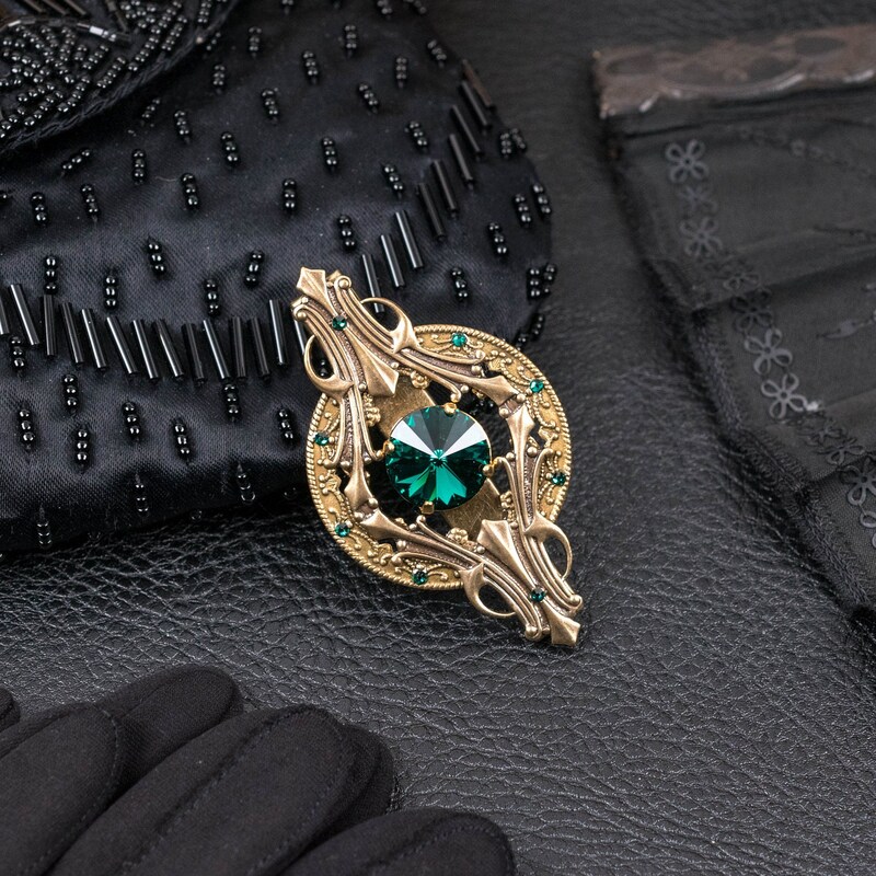 Emerald Green Pin - Etsy