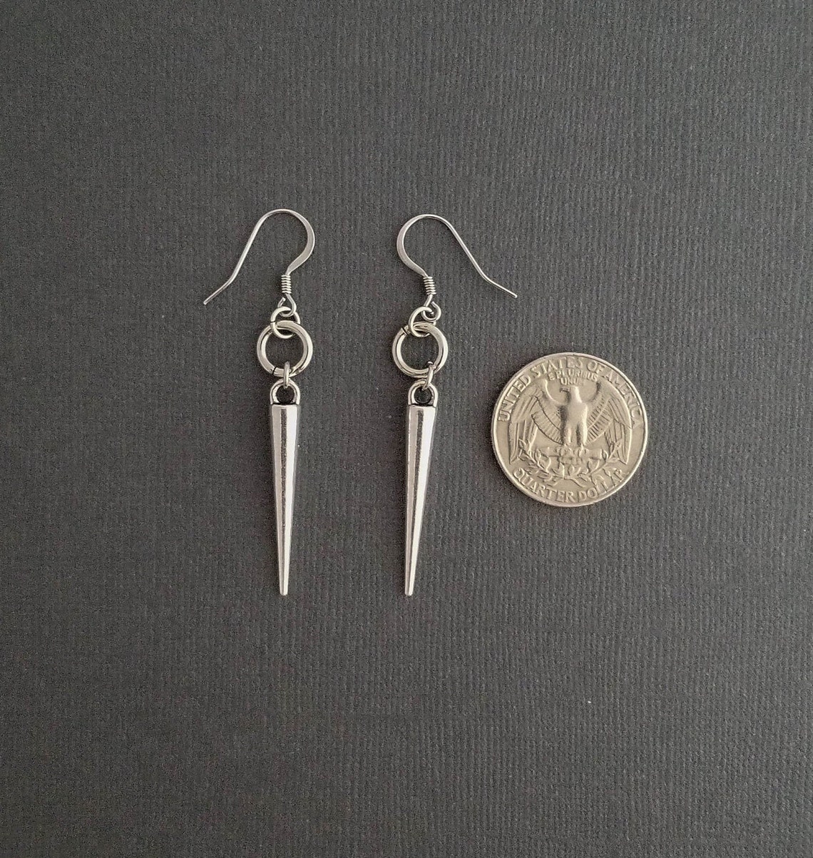 Urban Spike Earrings Long Silver Dangles Edgy Punk Gothic | Etsy