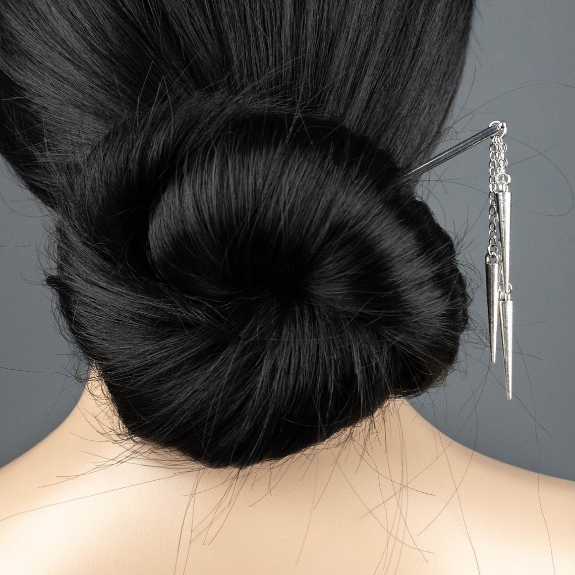 Spike Chain Hair Stick Edgy Hair Accessory Dangle Hair | Etsy