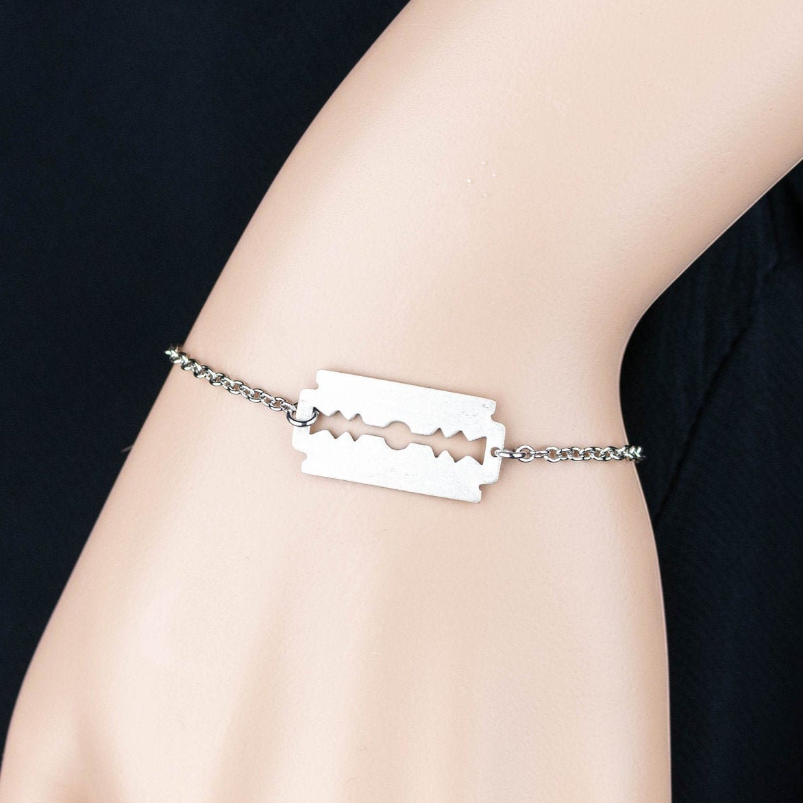 Razor Blade Bracelet Edgy Jewelry Punk Rocker Accessory - Etsy