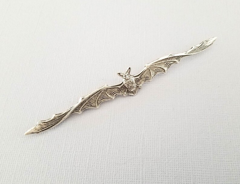 Flying Bat Hair Pin Gunmetal Black Bat Silver Bat Brass - Etsy