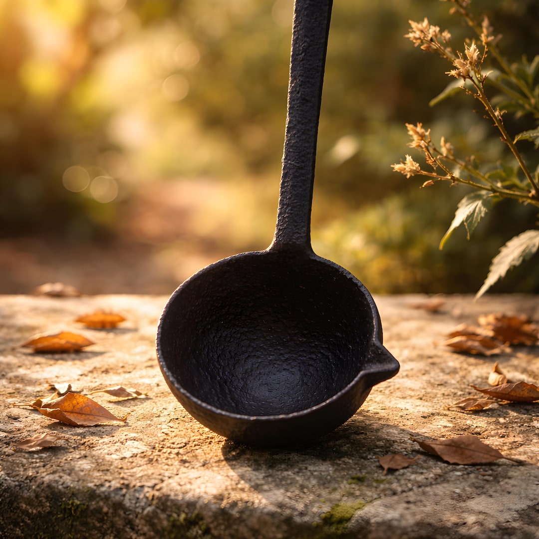 Cast Iron Ladle With Pour Spout - Unmarked Antique Kitchen Tool - Etsy
