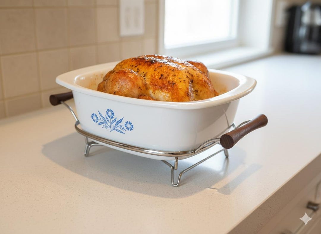 Corningware Dutch Oven | Blue Cornflower Casserole With Serving Cradle ...