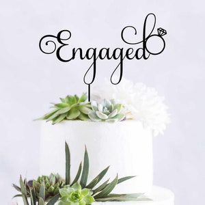 Engaged Cake Topper Style 2 Engagement Party Cake Topper - Etsy Australia