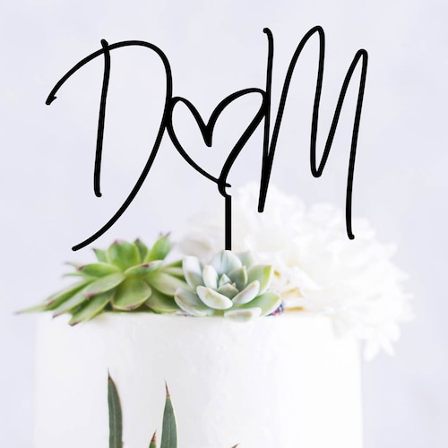 Engaged Cake Topper Modern Script Custom Cake Toppers - Etsy