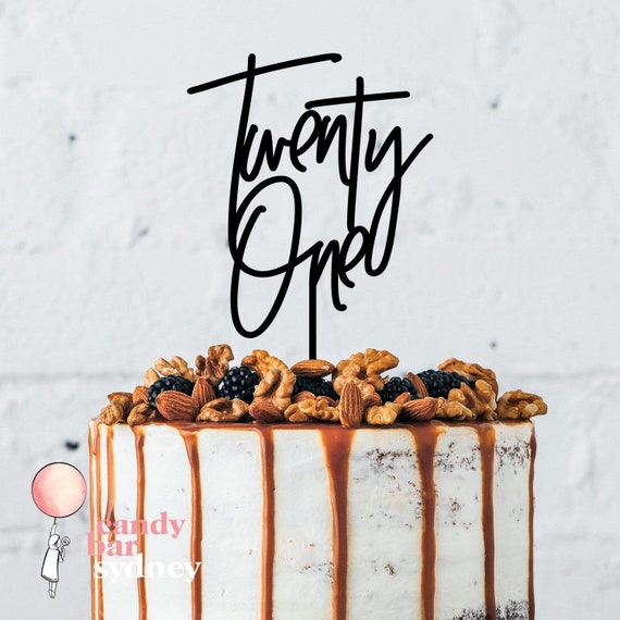 Twenty One 21st Birthday Cake Topper Style 5 21st Cake | Etsy