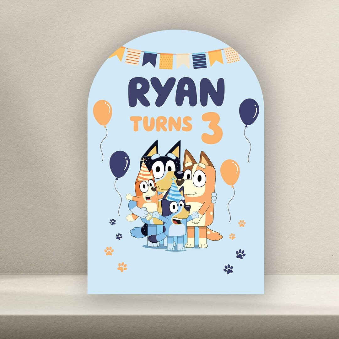 Personalised Bluey Backdrop Boards Bluey Birthday Signage - Etsy