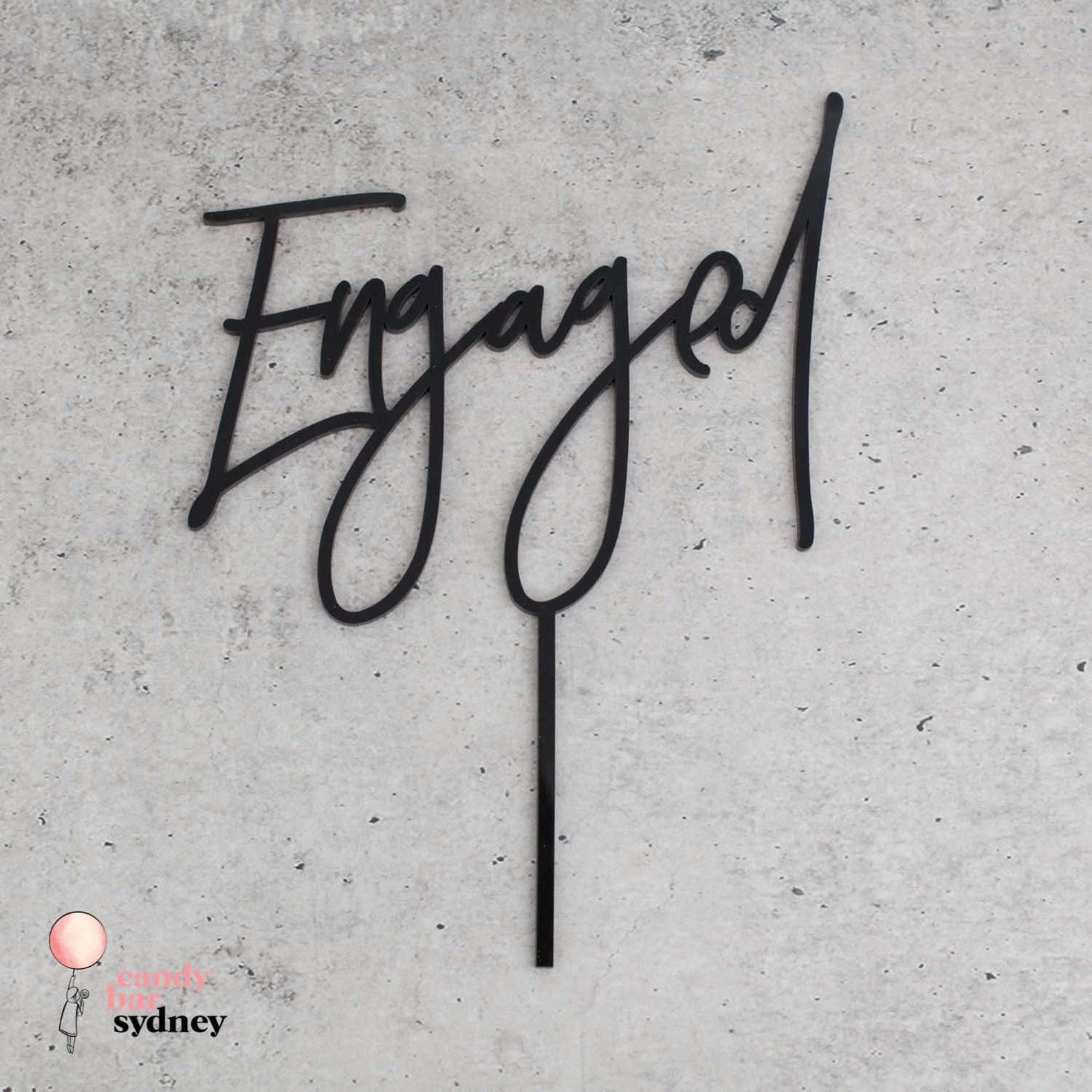 Engaged Cake Topper Modern Script Custom Cake Toppers - Etsy