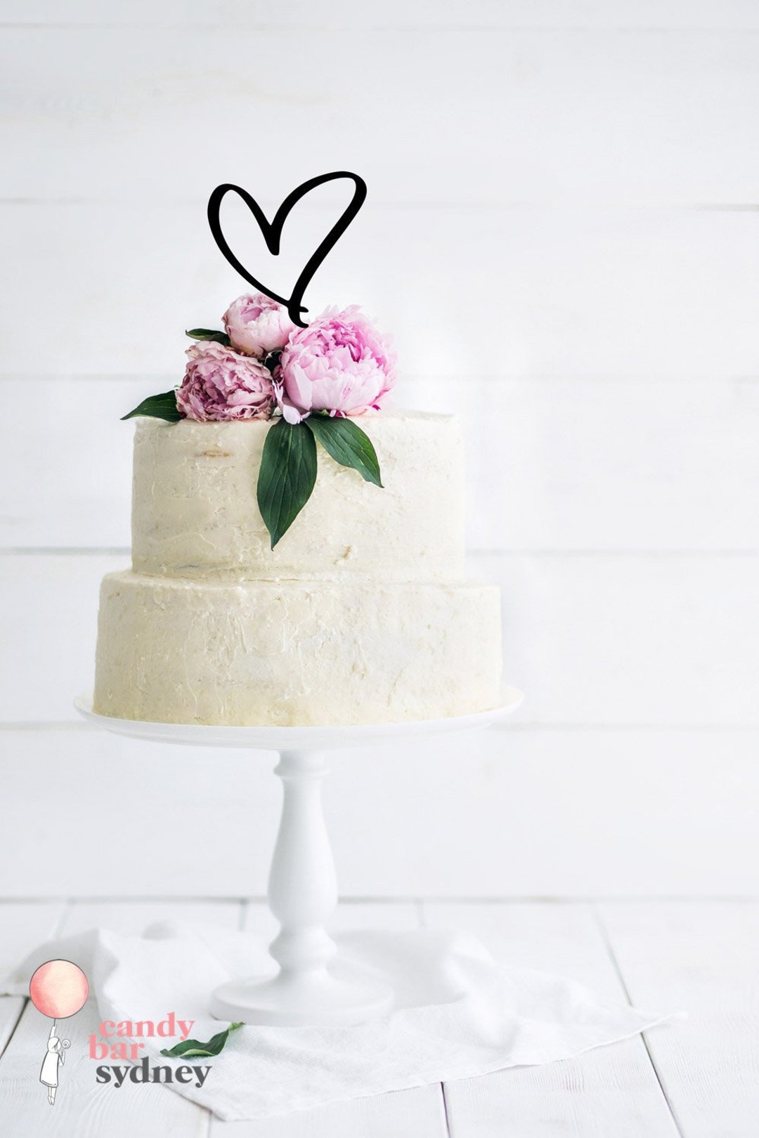 Heart Wedding Cake Topper Wedding Cake Topper or Engagement Cake Topper ...