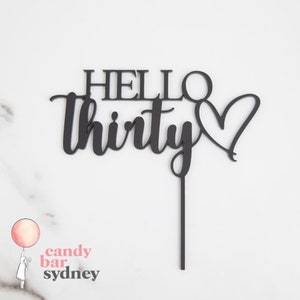 Hello Thirty Birthday Cake Topper - 30th Birthday Party - (rose Gold ...