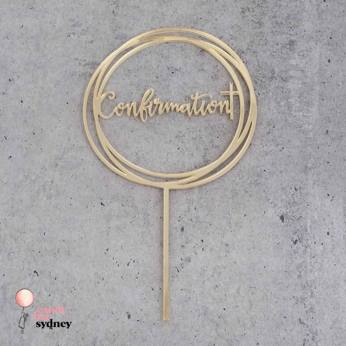 Round Swirl Confirmation Cake Topper Custom Cake Toppers | Etsy