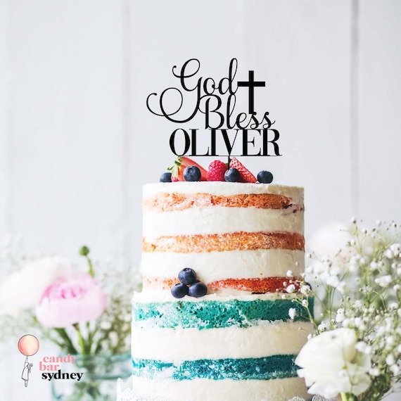 Personalised God Bless Cake Topper Custom Cake Toppers | Etsy