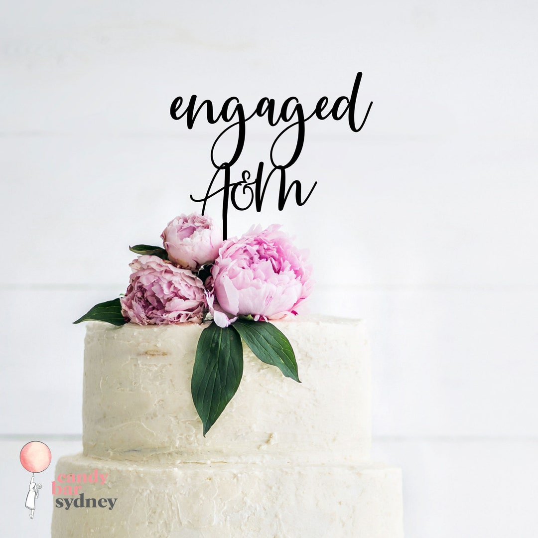 Personalized Engagement Cake Topper: Cursive Couple Names - Etsy
