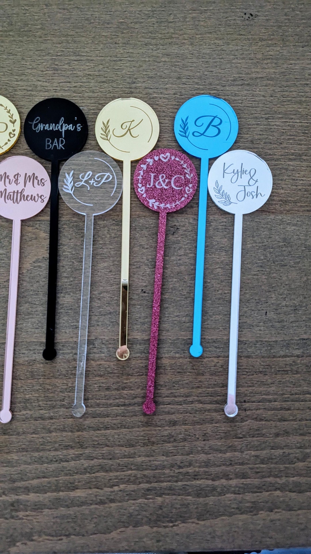 Personalized Acrylic Drink Stirrers: Custom Wedding Party Favors ...