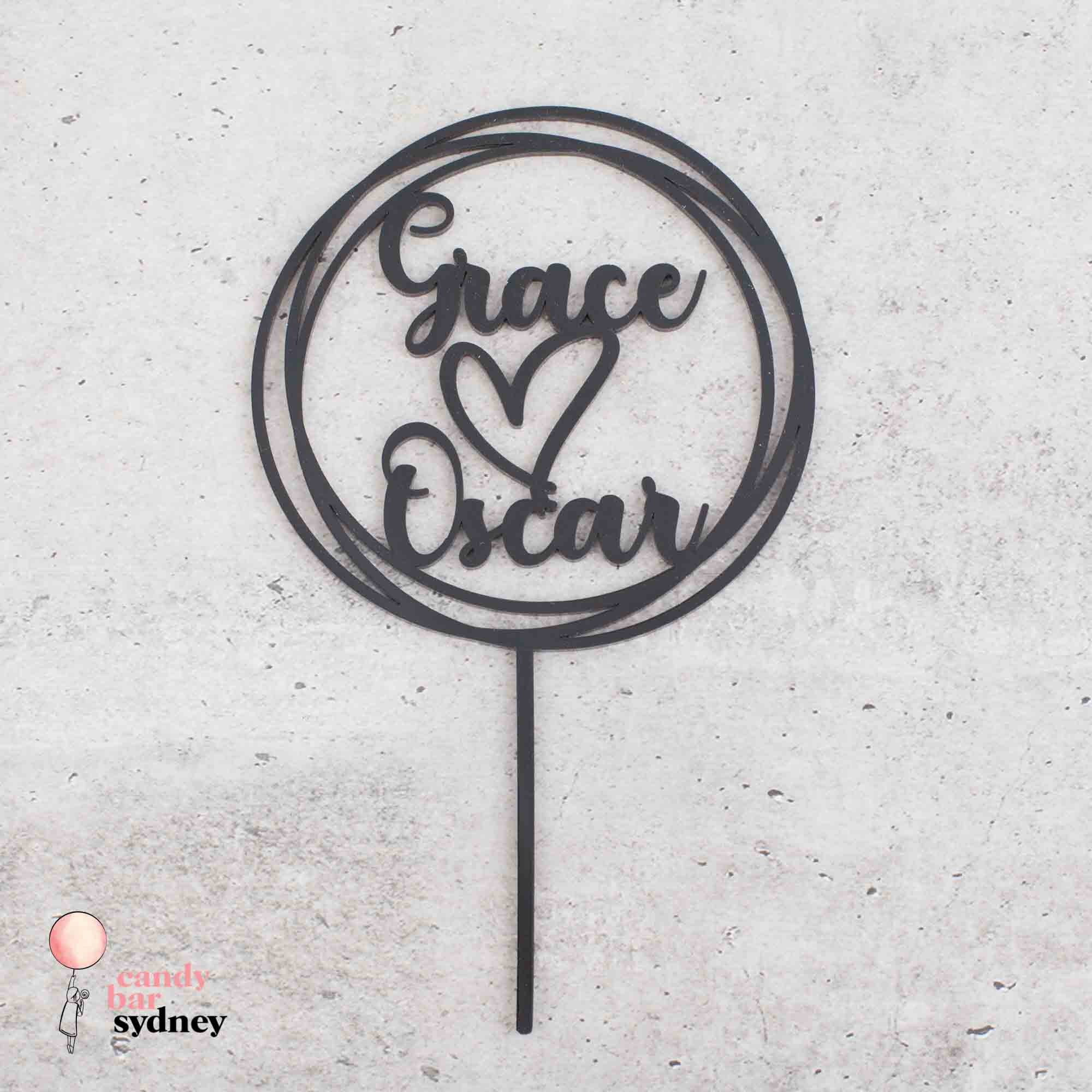 Personalised Heart Wedding Cake Topper Engagement Party - Etsy Australia